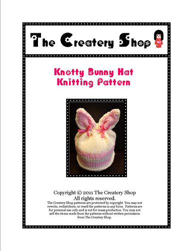 Ravelry: Knotty Bunny Animal Hat - Knitted in One Piece pattern by ...