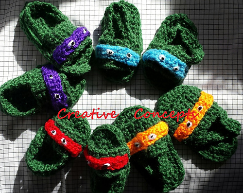 Ravelry: Ninja Turtle Sandals pattern by Carolyn Phillips