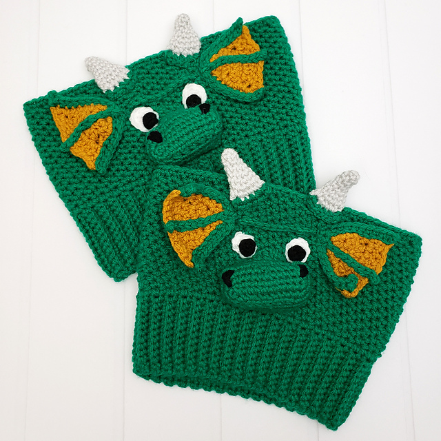 Ravelry: Draco the Dragon Boot Cuffs pattern by Charlyn Smith