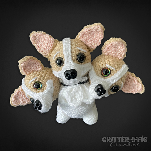 Ravelry: Crowley the Corgi Cerberus Dog pattern by Charlyn Smith