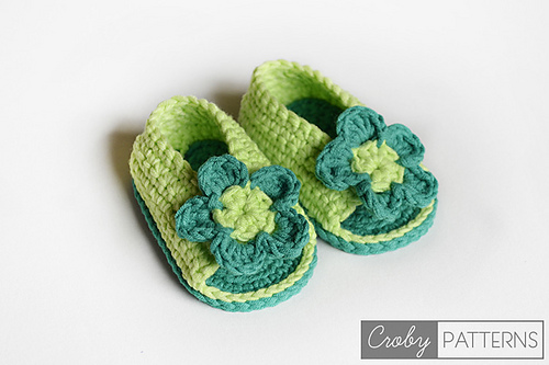 Ravelry: Baby Booties - RAINY SUMMER AND GREEN DELIGHT pattern by Croby ...