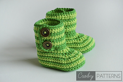 Ravelry: Crochet Baby Booties - GREEN ZEBRA pattern by Croby Patterns ...