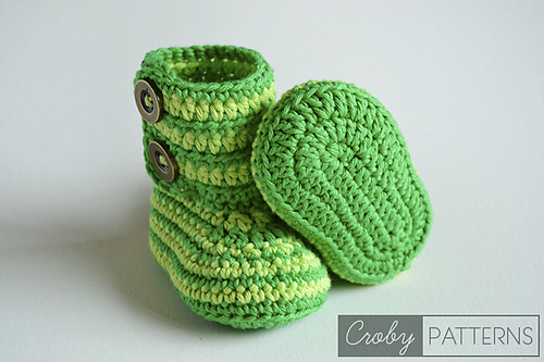 Ravelry: Crochet Baby Booties - GREEN ZEBRA pattern by Croby Patterns ...