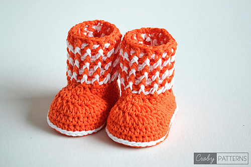 Ravelry: Crochet Baby booties - Ribbed Luck pattern by Croby Patterns ...