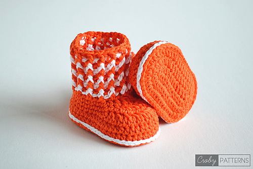 Ravelry: Crochet Baby booties - Ribbed Luck pattern by Croby Patterns ...