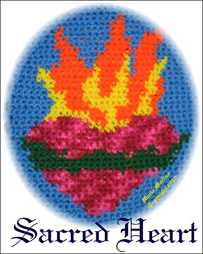Ravelry: Crochet Sacred Heart Tapestry Afghan Chart Graph Free pattern ...