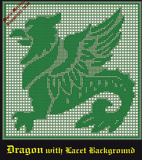 Ravelry: Filet Lacet Gryphon Dragon Wall Hanging pattern by Maria Merlino