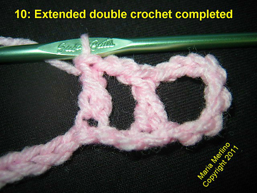 Ravelry: Extended Double Crochet Photo Tutorial pattern by Maria Merlino