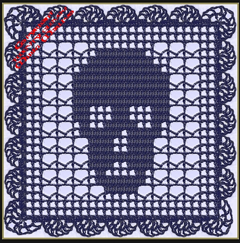 Ravelry: Filet Skull Doily pattern by Maria Merlino