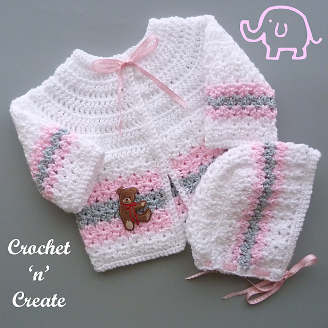 Ravelry: Cluster V Baby Set pattern by Crochet 'n' Create