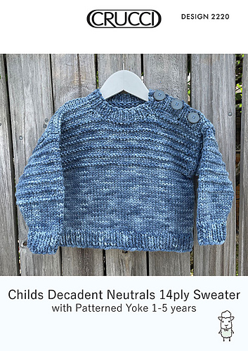 Ravelry: 2220 Kids 14ply Sweater pattern by Crucci Wools Limited