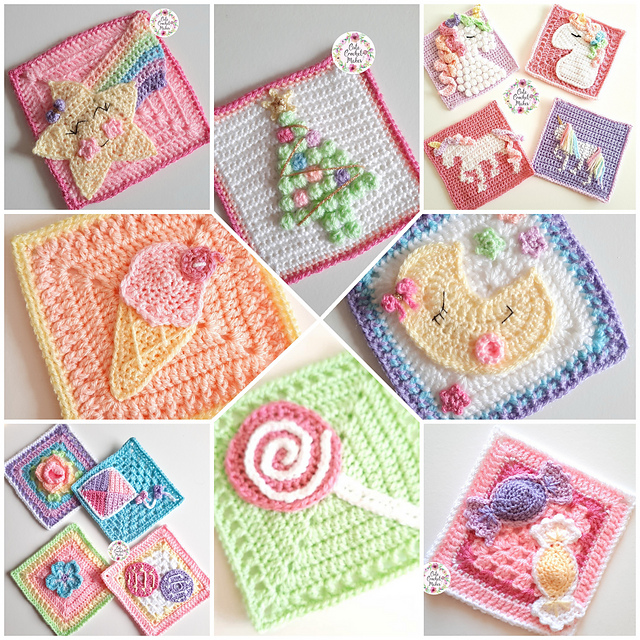 Ravelry: Unicorn Dreams Extra Squares pattern by Lisa Hooper