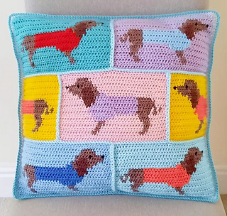 Ravelry: Hello Sausage! Cushion Cover pattern by Lisa Hooper