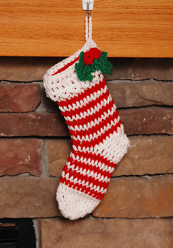 Ravelry: 0770 Holly Leaf Striped Stocking pattern by Cylinda D. Mathews