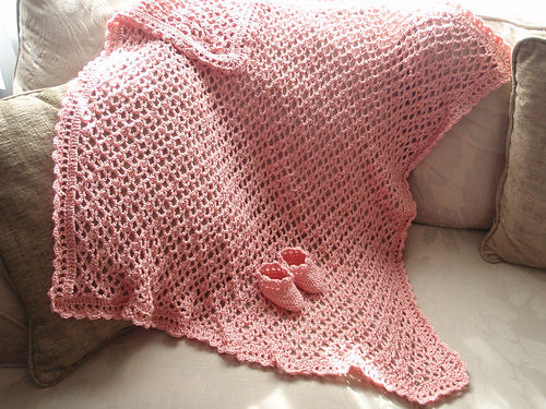 Ravelry: Blanket & Booties #212 pattern by Bernat Design Studio