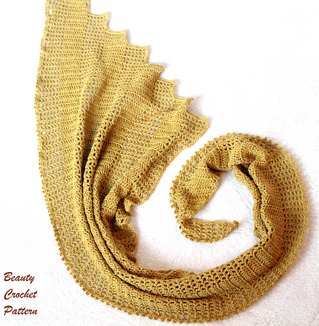 Ravelry: Asymmetrical Shawl "Golden Dragon" pattern by Beauty Crochet ...