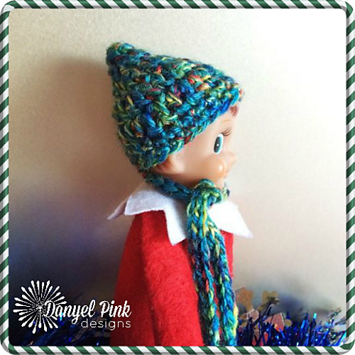 Ravelry: Shelf Elf Pixie Hat and Scarf pattern by Danyel Pink