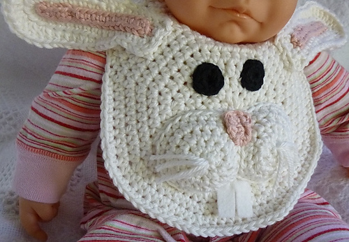 Ravelry: Adorable Bunny Rabbit Drool Bib pattern by Darleen Hopkins