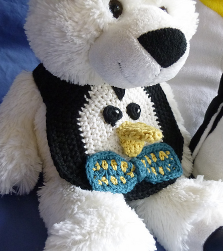 Ravelry: Preppy Penguin Baby Drool Bib pattern by Darleen Hopkins