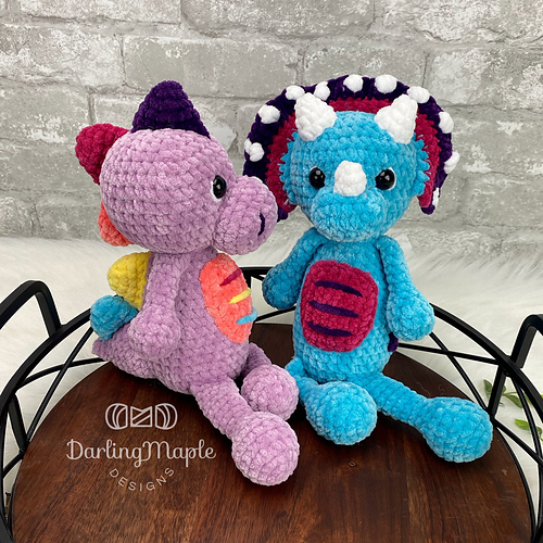 Ravelry: Flip Flop Triceratops pattern by Darling Maple Designs