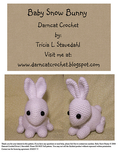 Ravelry: Baby Snow Bunny pattern by Darncat Crochet