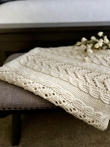 Ravelry: Cozy Cable Throw pattern by Knit On Designs Ravelry Store