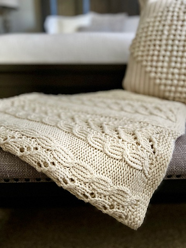 Ravelry: Cozy Cable Throw pattern by Knit On Designs Ravelry Store