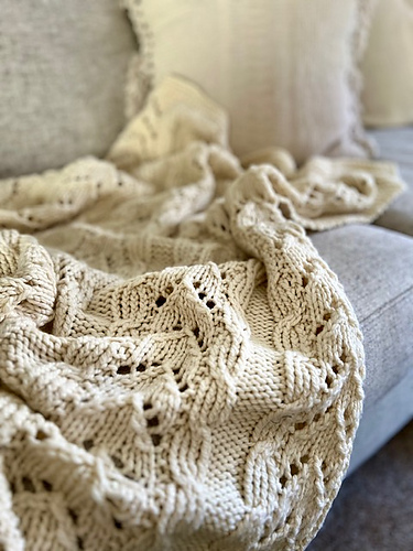 Ravelry: Cozy Cable Throw pattern by Knit On Designs Ravelry Store