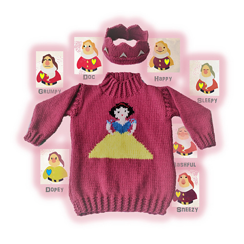 Ravelry: Snow White Sweater and Crown pattern by Denny Gould