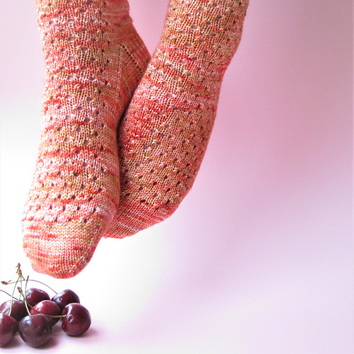 Ravelry: Cherry Pie Socks pattern by Debbie Ford