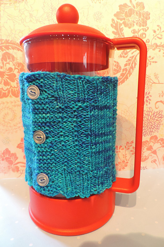 Ravelry: Buttoned French Press Cozy pattern by Jacquline Rivera