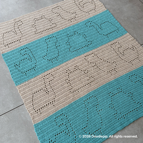 Ravelry: Dinosaur Filet Blanket pattern by Angela Louise Wood