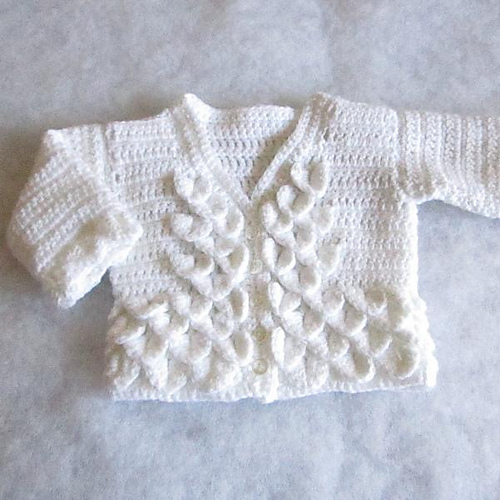 Ravelry: Crocodile Stitch Baby Sweater pattern by Carolyn Wyberg