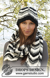 Ravelry: 140-32 Salt and Pepper Set - Hat and scarf pattern by DROPS design
