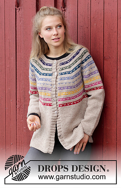 Ravelry: 183-26 Rainbow Hugs Jacket pattern by DROPS design