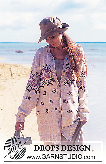 Ravelry: 65-22 Large cardigan with rose pattern pattern by DROPS design