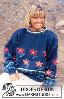 Ravelry: 23-5 Jumper with flower pattern pattern by DROPS design