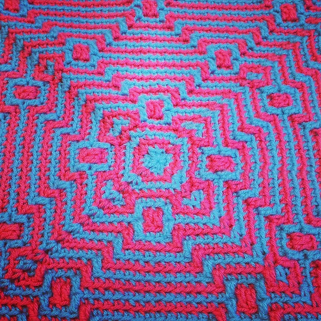 Ravelry: Mosaic Raspberry Pi Throw pattern by Tara Sensenbaugh