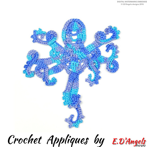 Ravelry: OCTOPUS Applique pattern by Elaine D'Angels