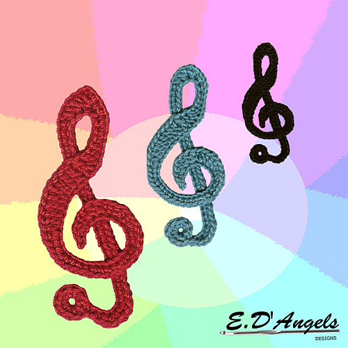 Ravelry: MUSICAL NOTES Applique pattern by Elaine D'Angels