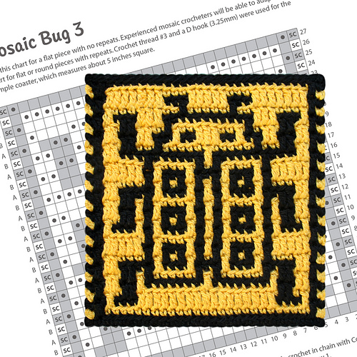 Ravelry: Mosaic Bug 3 Coaster pattern by Elizabeth Ragsdale