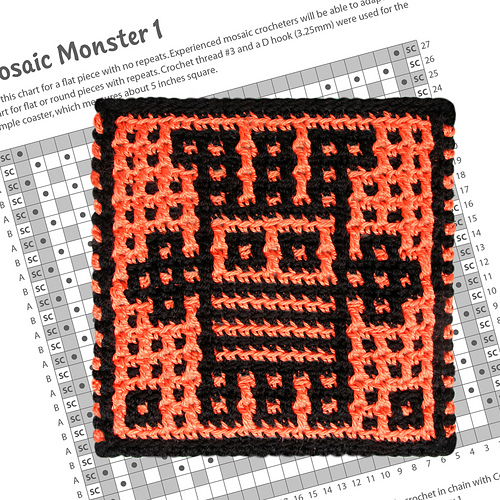 Ravelry: Mosaic Monster 1 Coaster pattern by Elizabeth Ragsdale