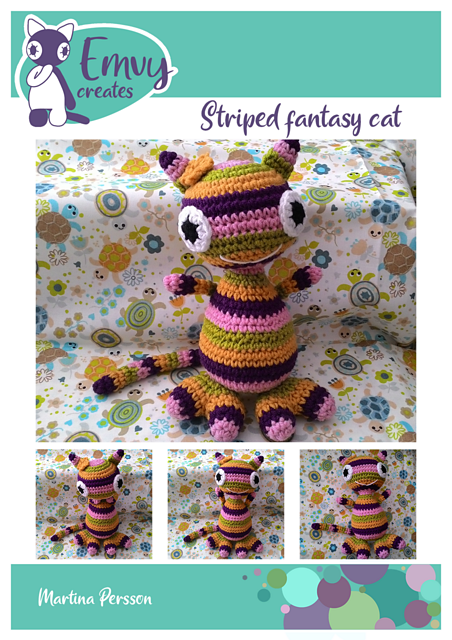 Ravelry: Striped fantasy Cat pattern by Martina Persson