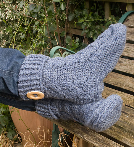 Ravelry: Aran Slipper Boots pattern by Helen Free