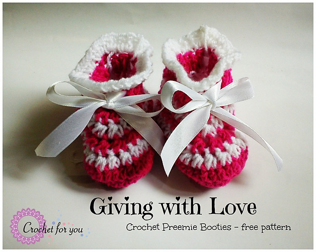 Ravelry: Preemie Booties Giving with Love pattern by Erangi Udeshika