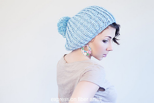 Ravelry: Slouchy Fisherman's Rib Hat pattern by Expression Fiber Arts