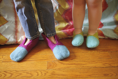 Ravelry: Two-Tone Slippers pattern by Rae Blackledge