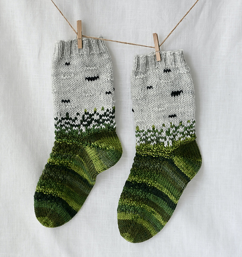 Ravelry: Mossy Birch Tree Socks pattern by Bianca Protiwa