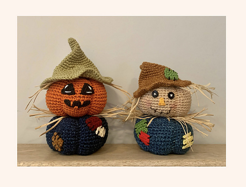 Ravelry: Scarecrow Pumpkins pattern by Rebecca Lapinsky