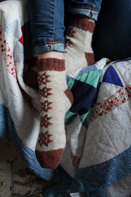 Ravelry: Sawtooth Quilt Socks pattern by Fox & Folk